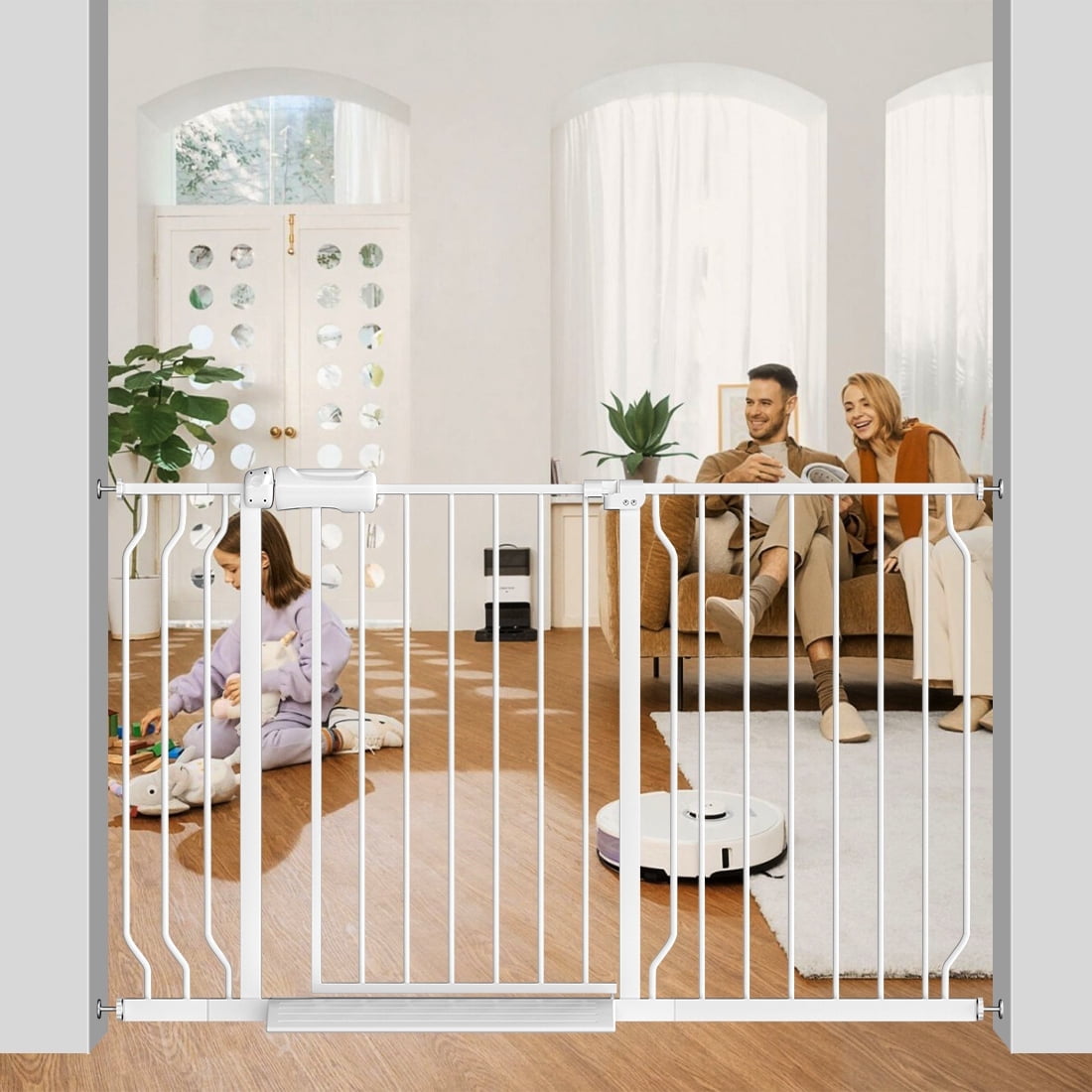 Fairy Baby Extra Wide Baby Safety Gate 48.02"-57.02", Pressure Mounted ...