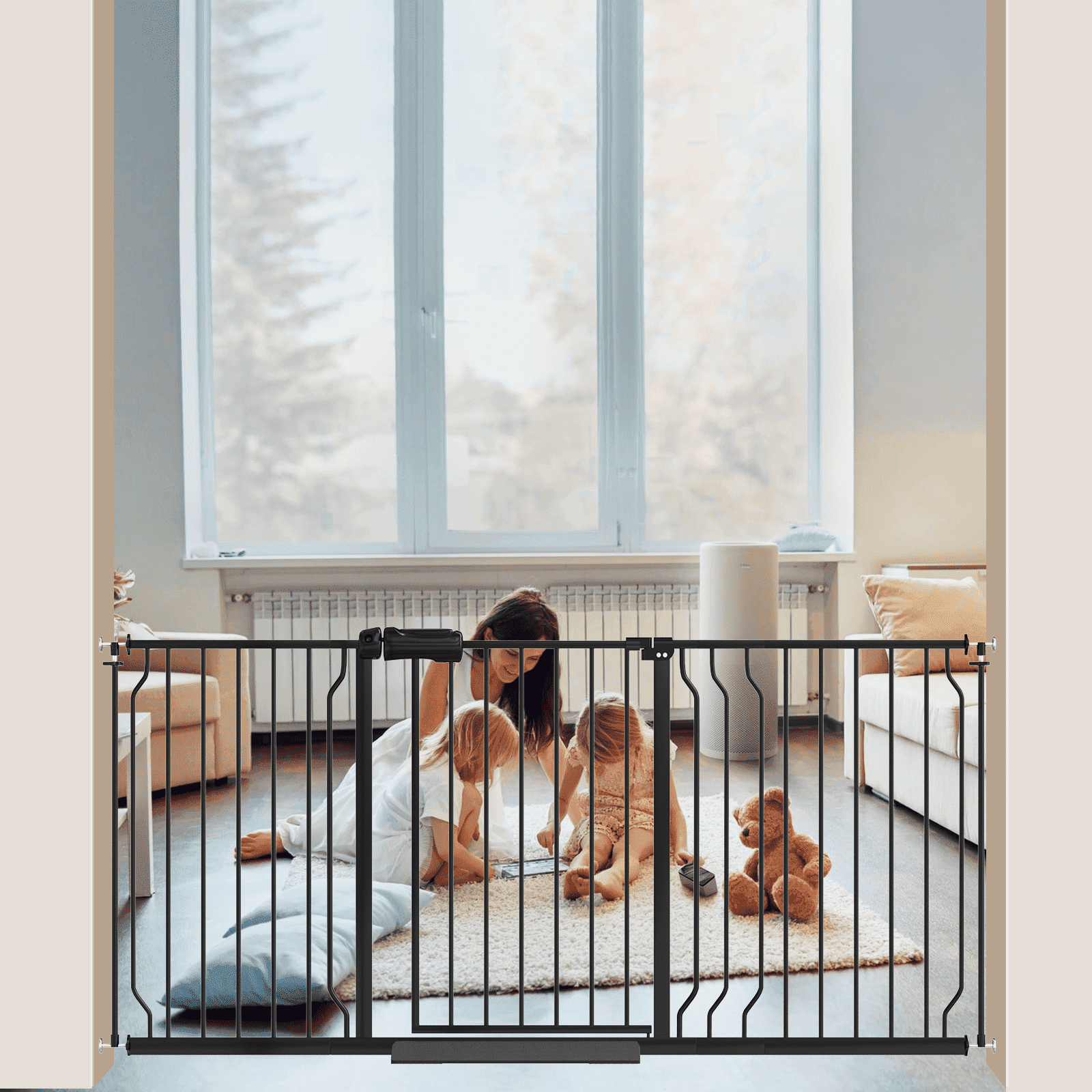 "Fairy Baby Extra Wide Doorway Stair Gate 57.02""-66.02"", Pressure ...