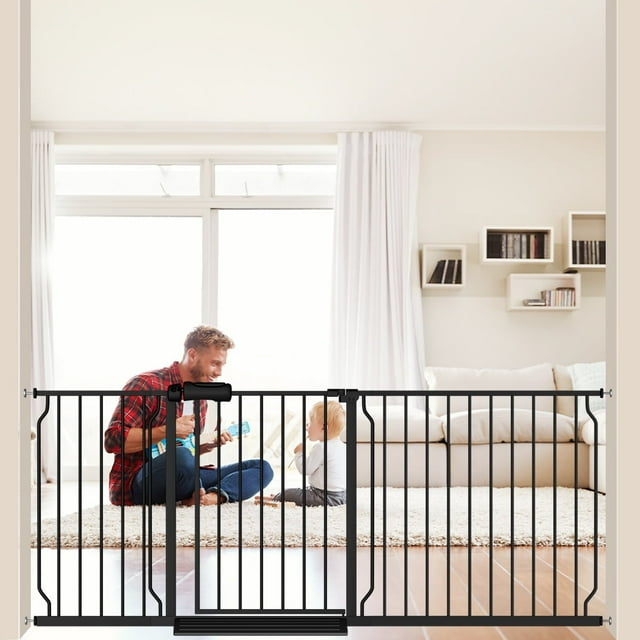 Fairy Baby Safety Gate, Extra Wide 86.02"-95.02", Walk-Thru Stairs ...
