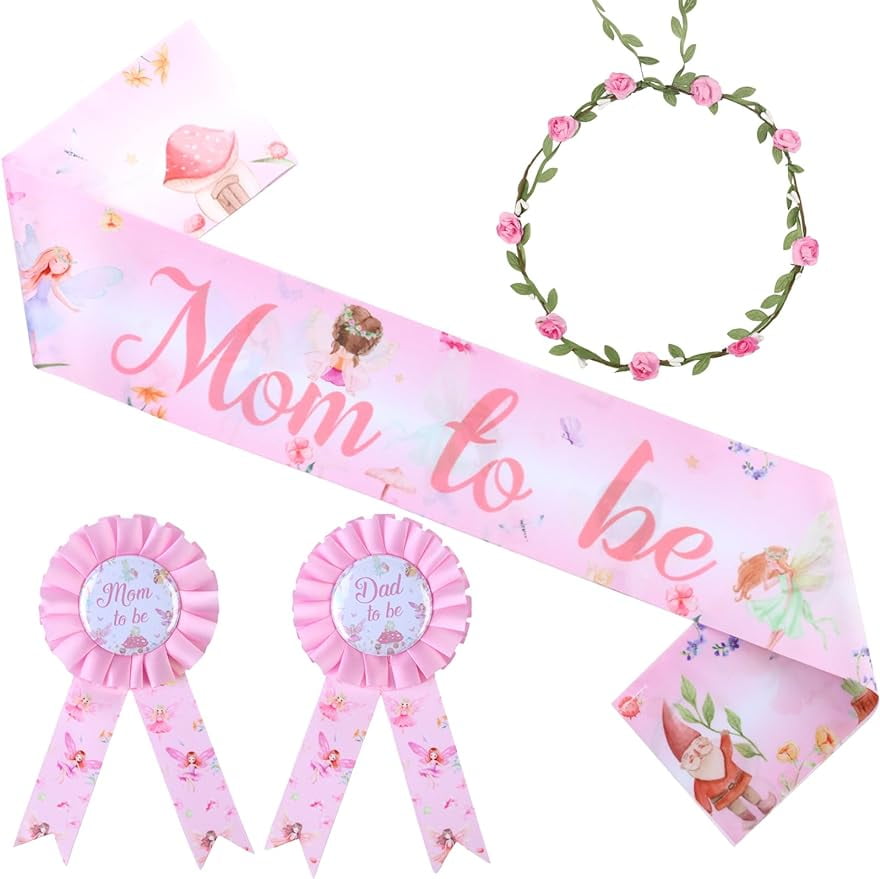 Fairy Baby Shower Sash and Pins, Fairy Baby Shower Favors Include Mom ...