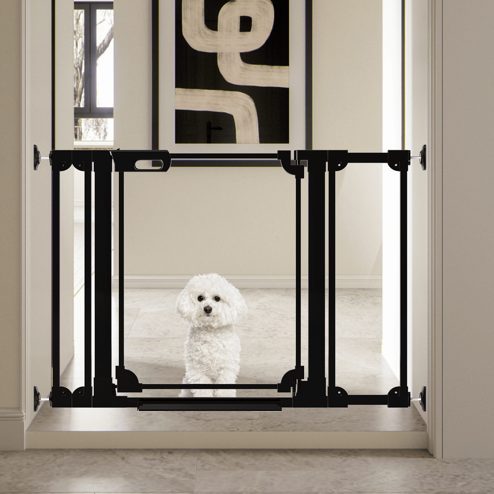 Fairy Baby Tall Clear Baby Safety Gate with Wall Protectors 29-47 in ...