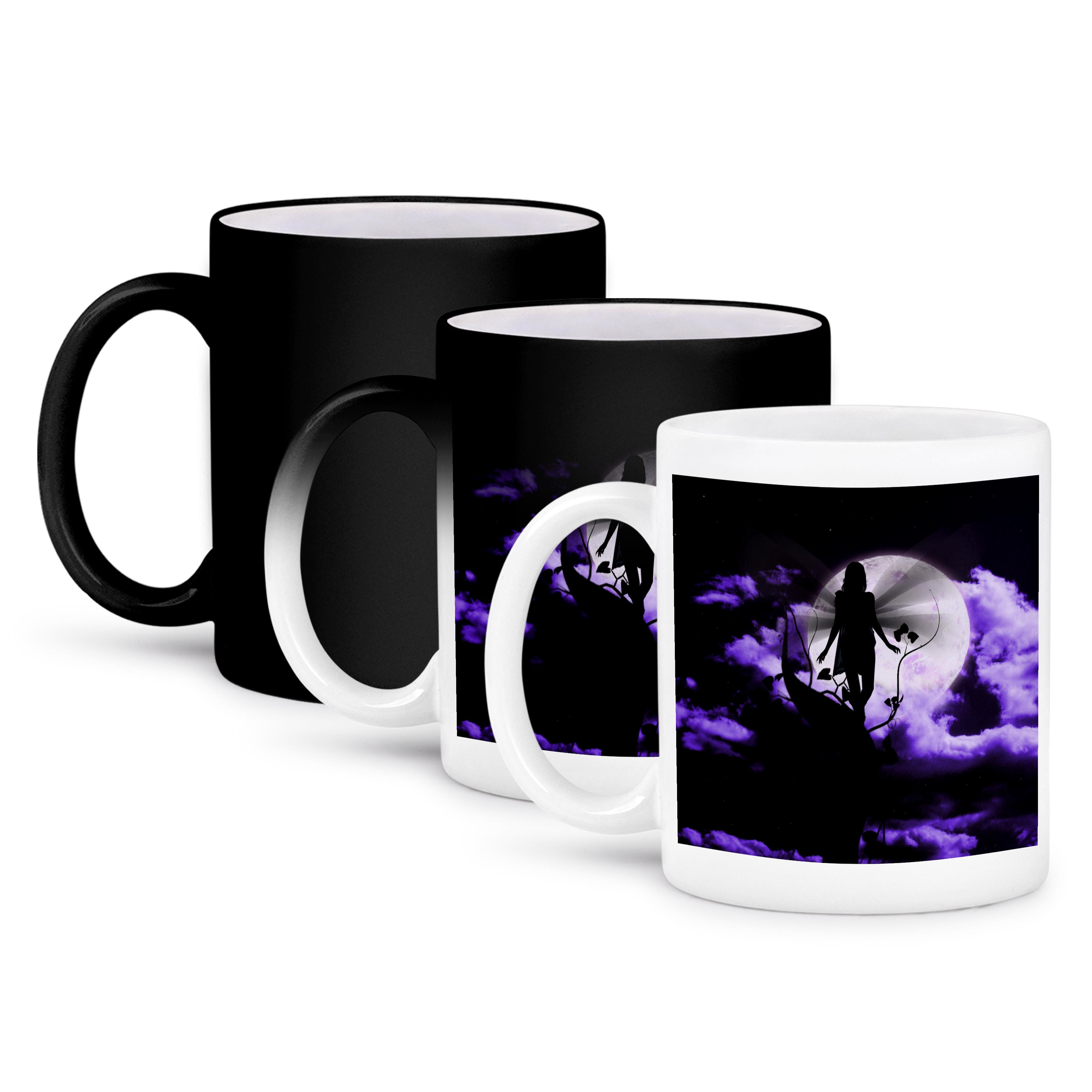 3dRose, Fairy Beanstalk with Full Moon and Purple Sky with Clouds, 11oz ...
