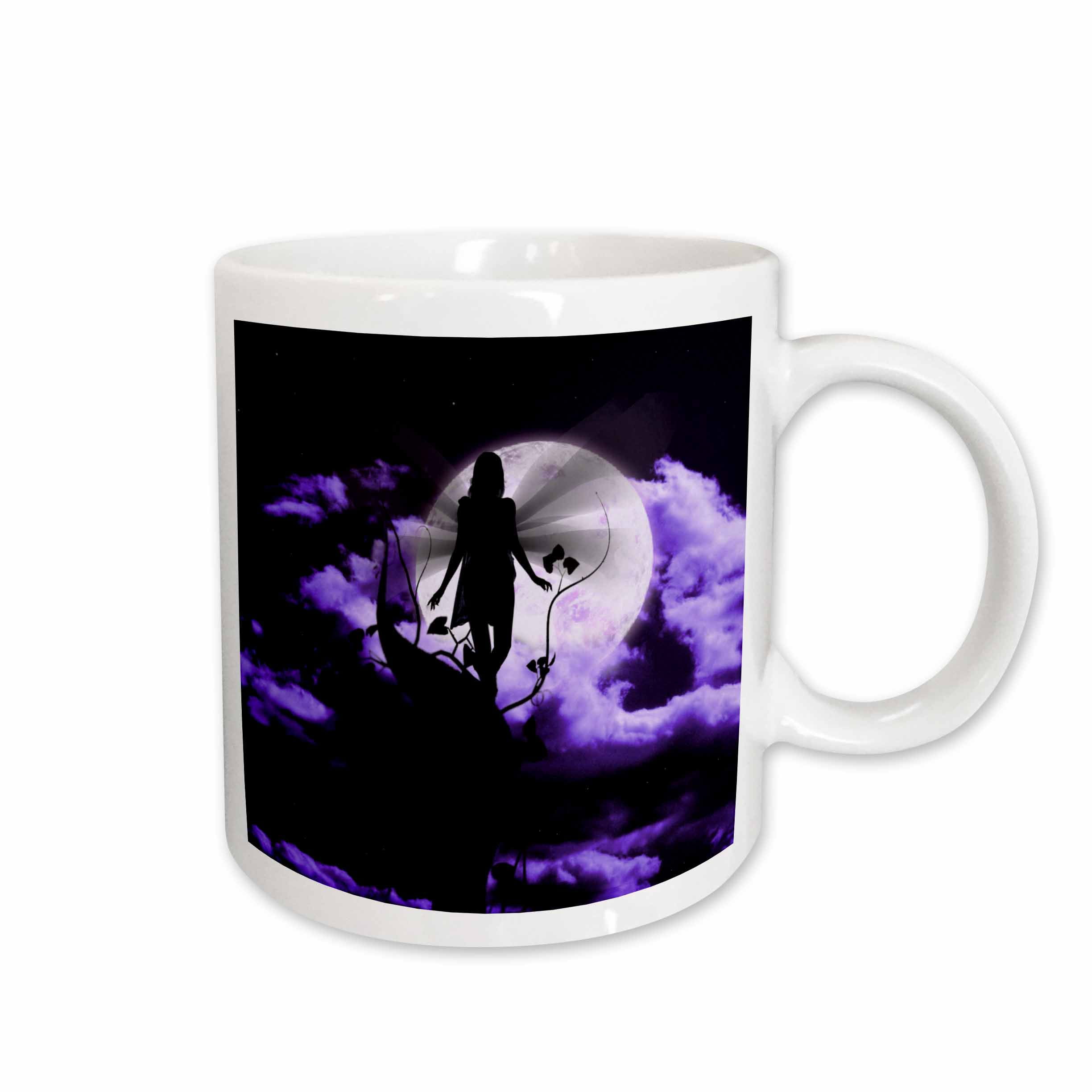 Fairy Beanstalk with Full Moon and Purple Sky with Clouds 15oz Mug mug ...