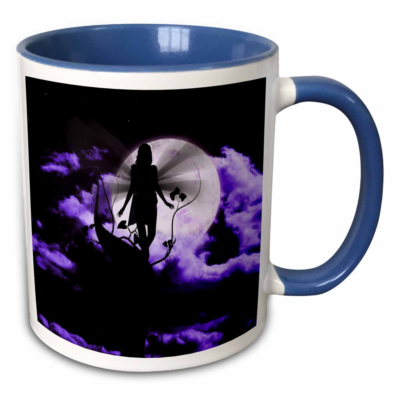 Fairy Beanstalk with Full Moon and Purple Sky with Clouds 15oz Two-Tone ...