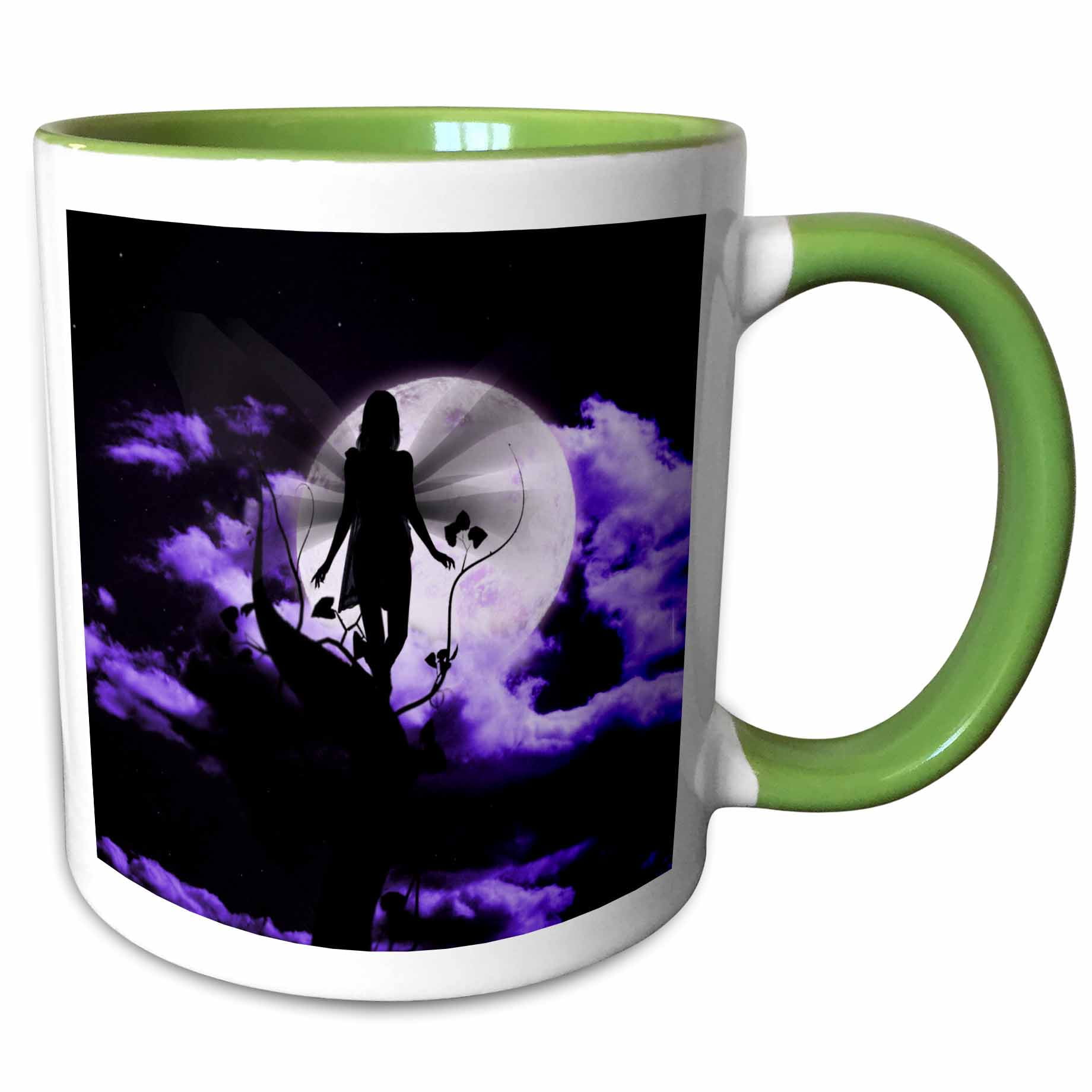 Fairy Beanstalk with Full Moon and Purple Sky with Clouds 15oz Two-Tone ...
