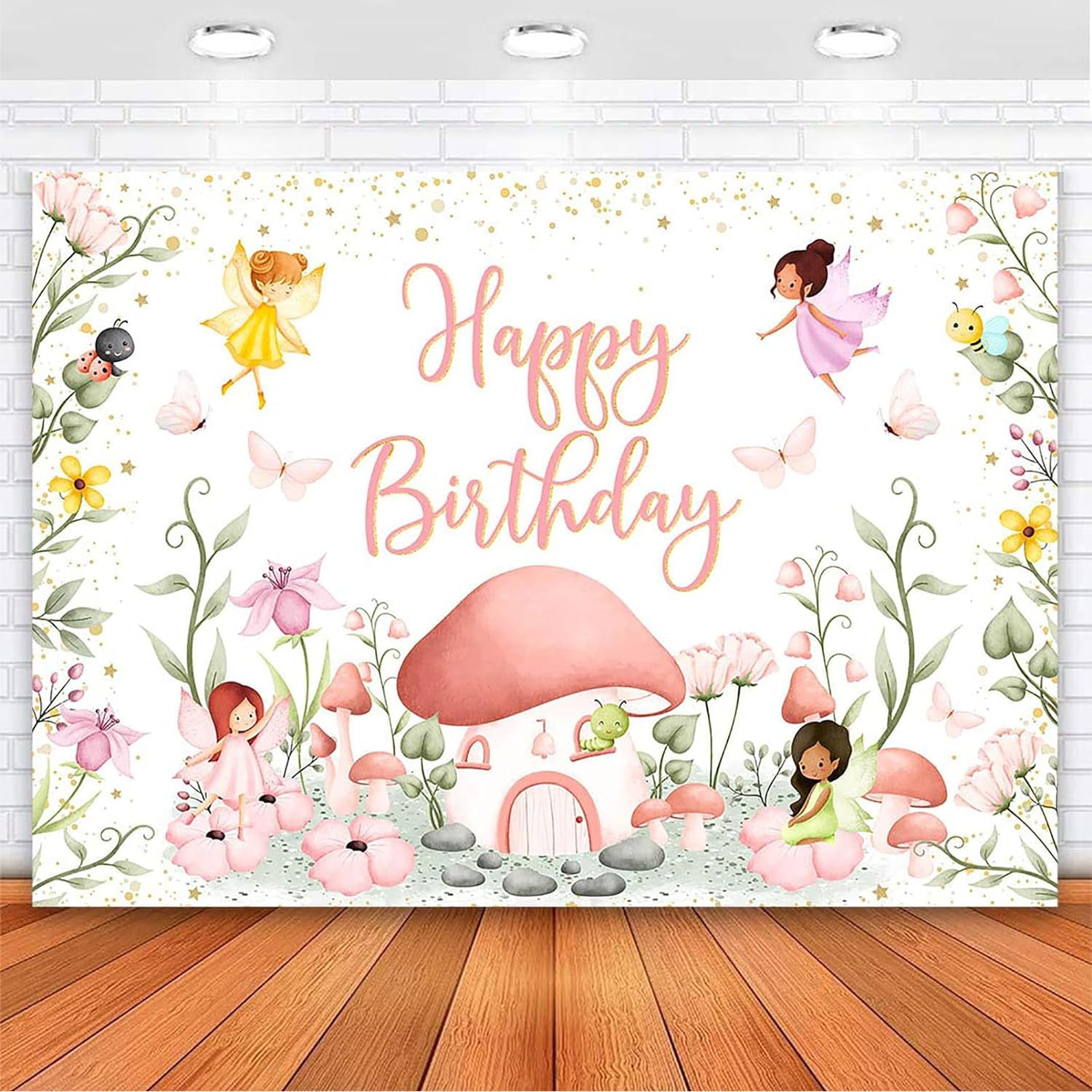 Fairy Birthday Backdrop Elf Mushroom Fairy Birthday Party Decorations ...