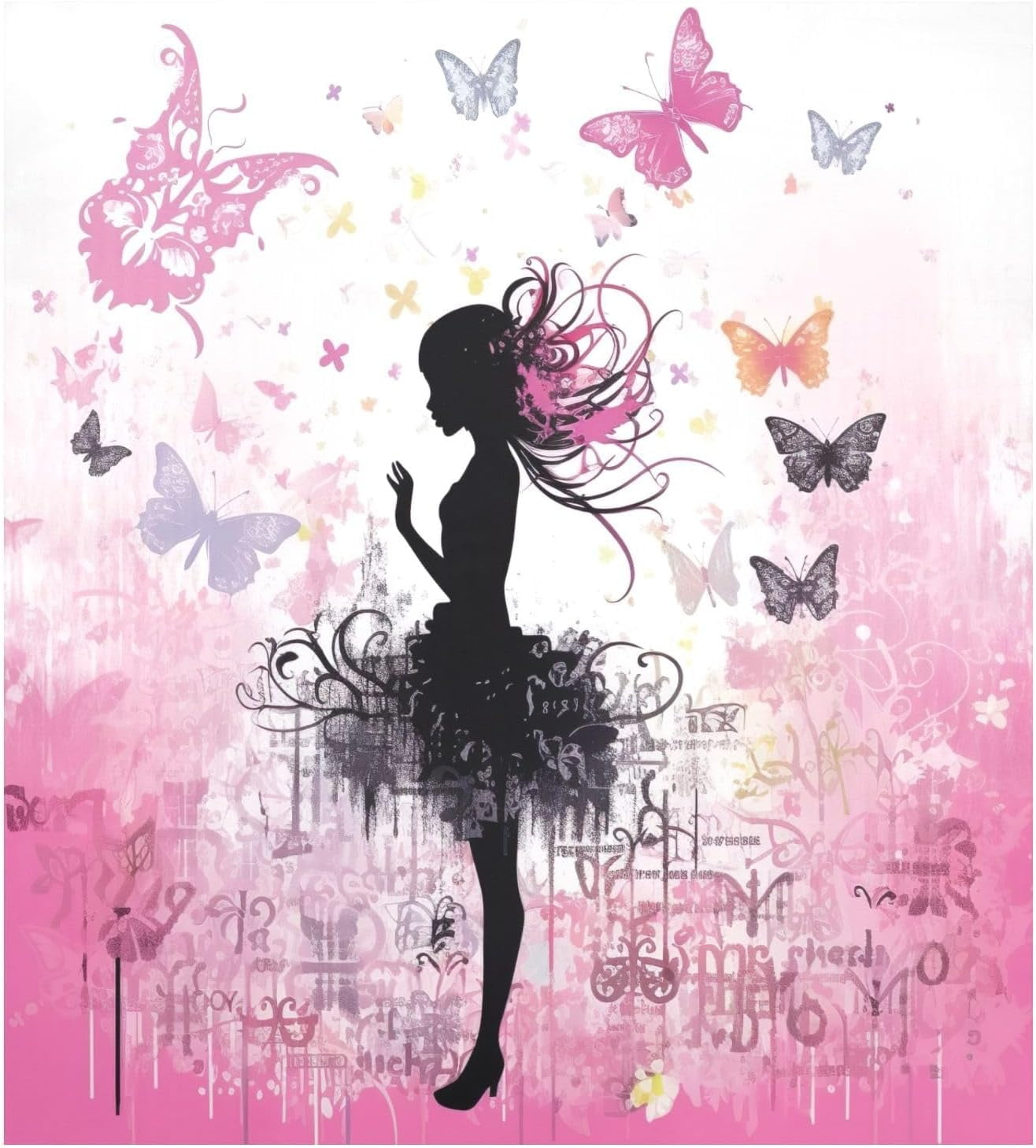 Fairy and Butterflies Pink Dishwasher Magnet Covers for The Front ...