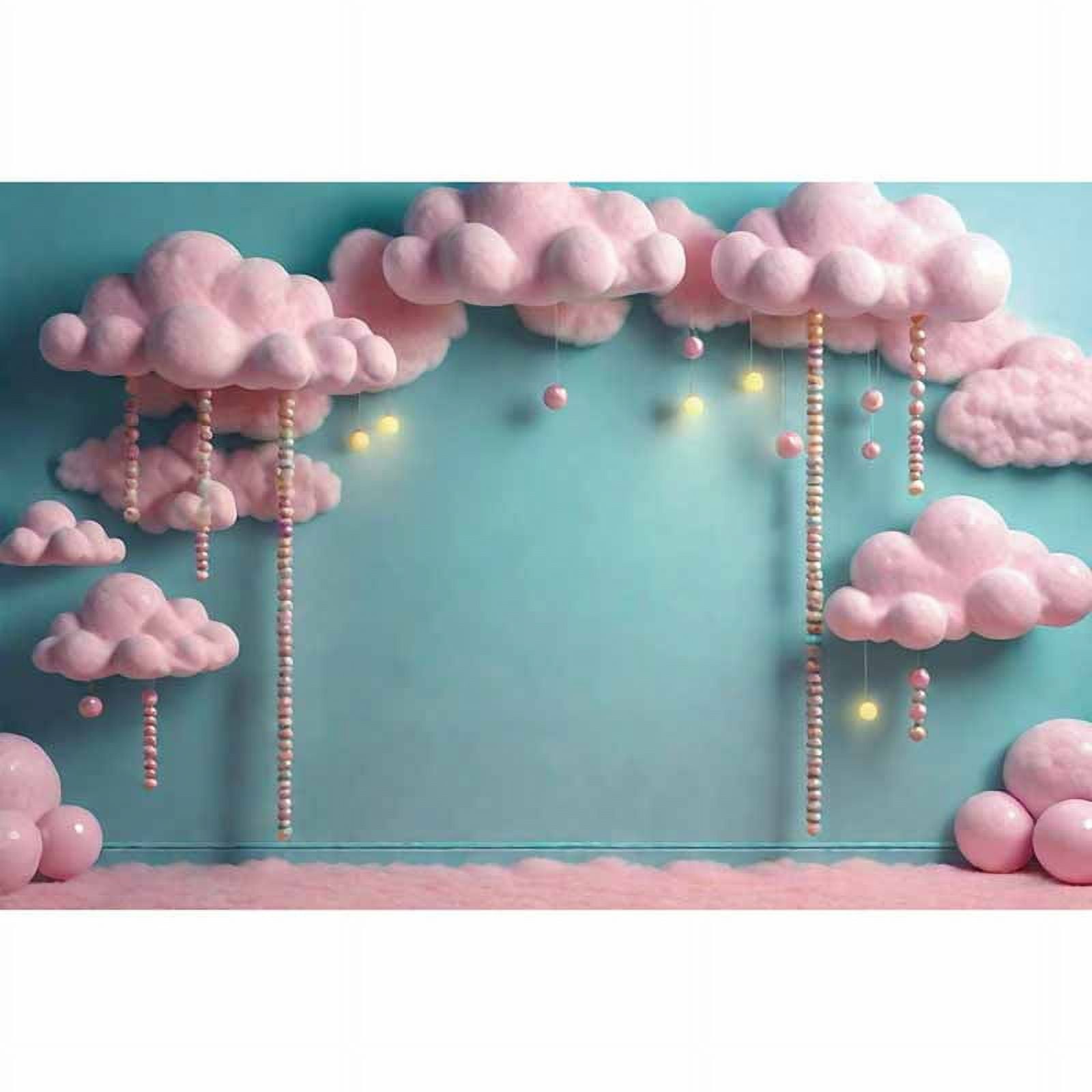 Fairy Candyland Birthday Backdrop Doughnut Cotton Candy Cloud Sky ...