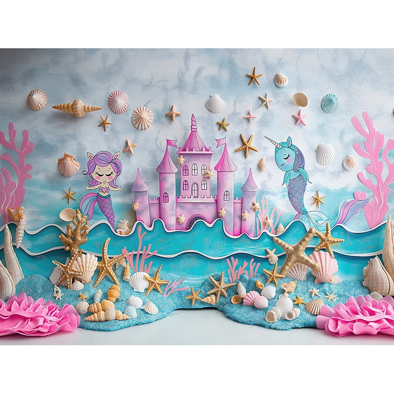Fairy Castle Mermaid Seashells Circus Tent Photography Backdrops ...