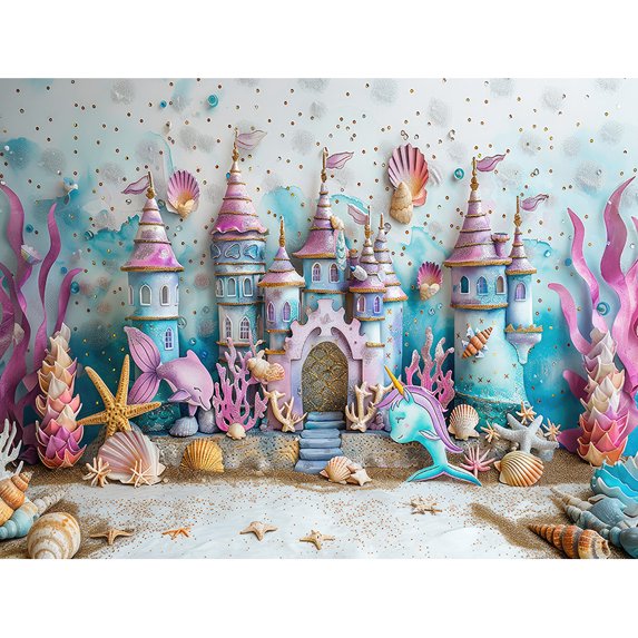 Fairy Castle Mermaid Seashells Circus Tent Photography Backdrops ...