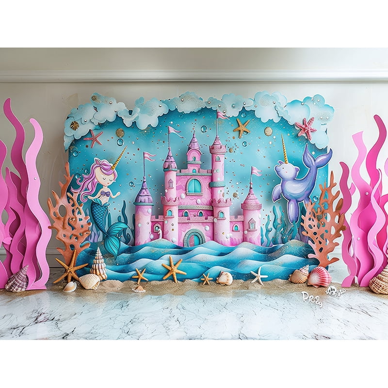 Fairy Castle Mermaid Seashells Circus Tent Photography Backdrops ...