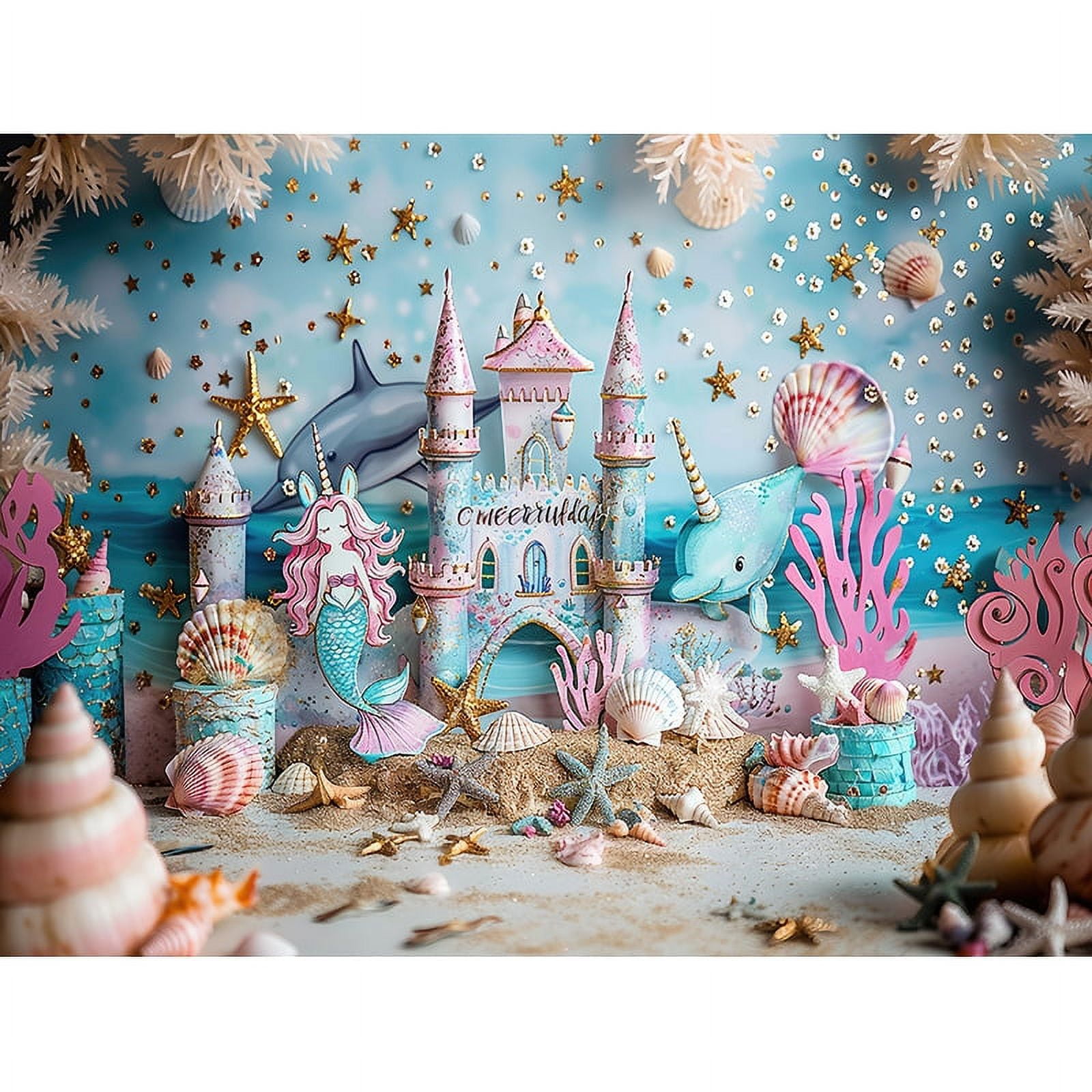 Fairy Castle Mermaid Seashells Circus Tent Photography Backdrops ...