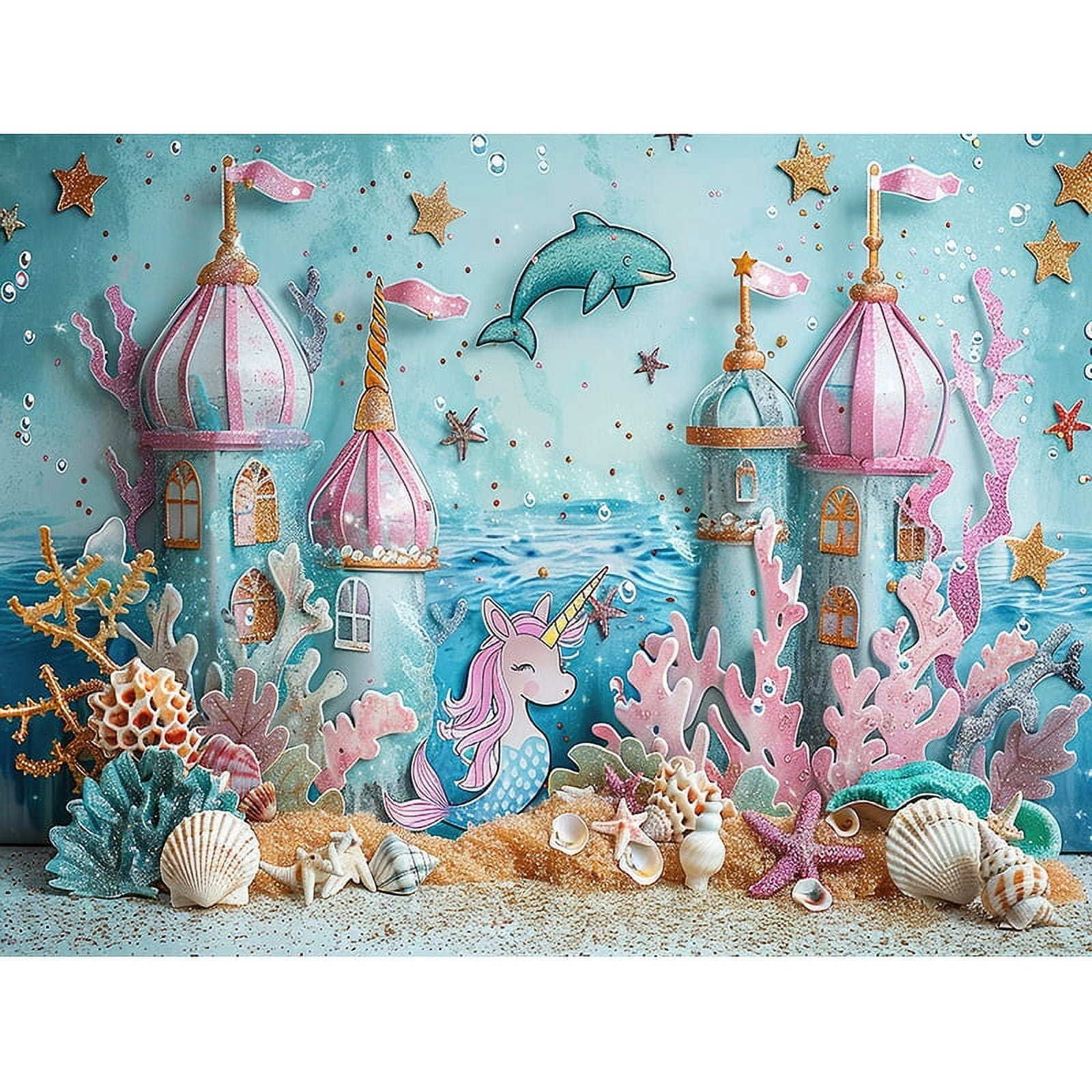Fairy Castle Mermaid Seashells Circus Tent Photography Backdrops ...