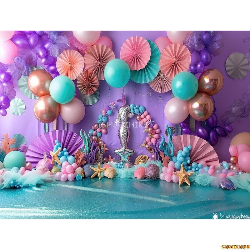 Fairy Castle Mermaid Seashells Circus Tt Photography Backdrops Balloons ...