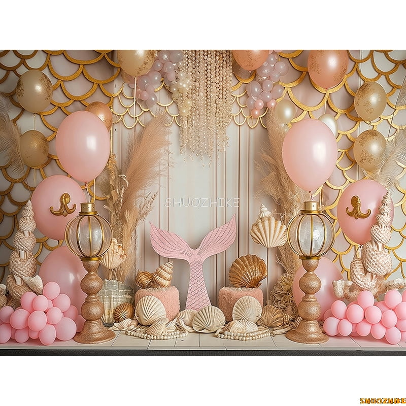 Fairy Castle Mermaid Seashells Circus Tt Photography Backdrops Balloons ...