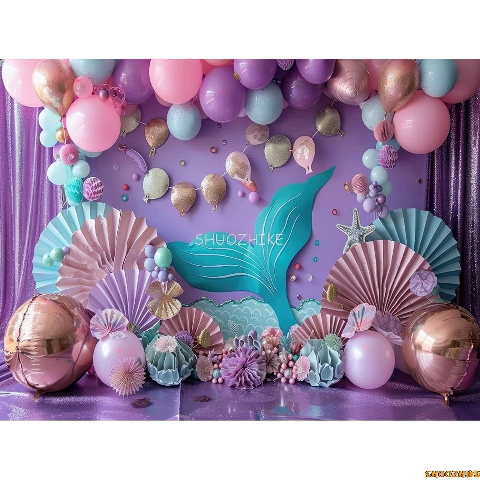 Fairy Castle Mermaid Seashells Circus Tt Photography Backdrops Balloons ...