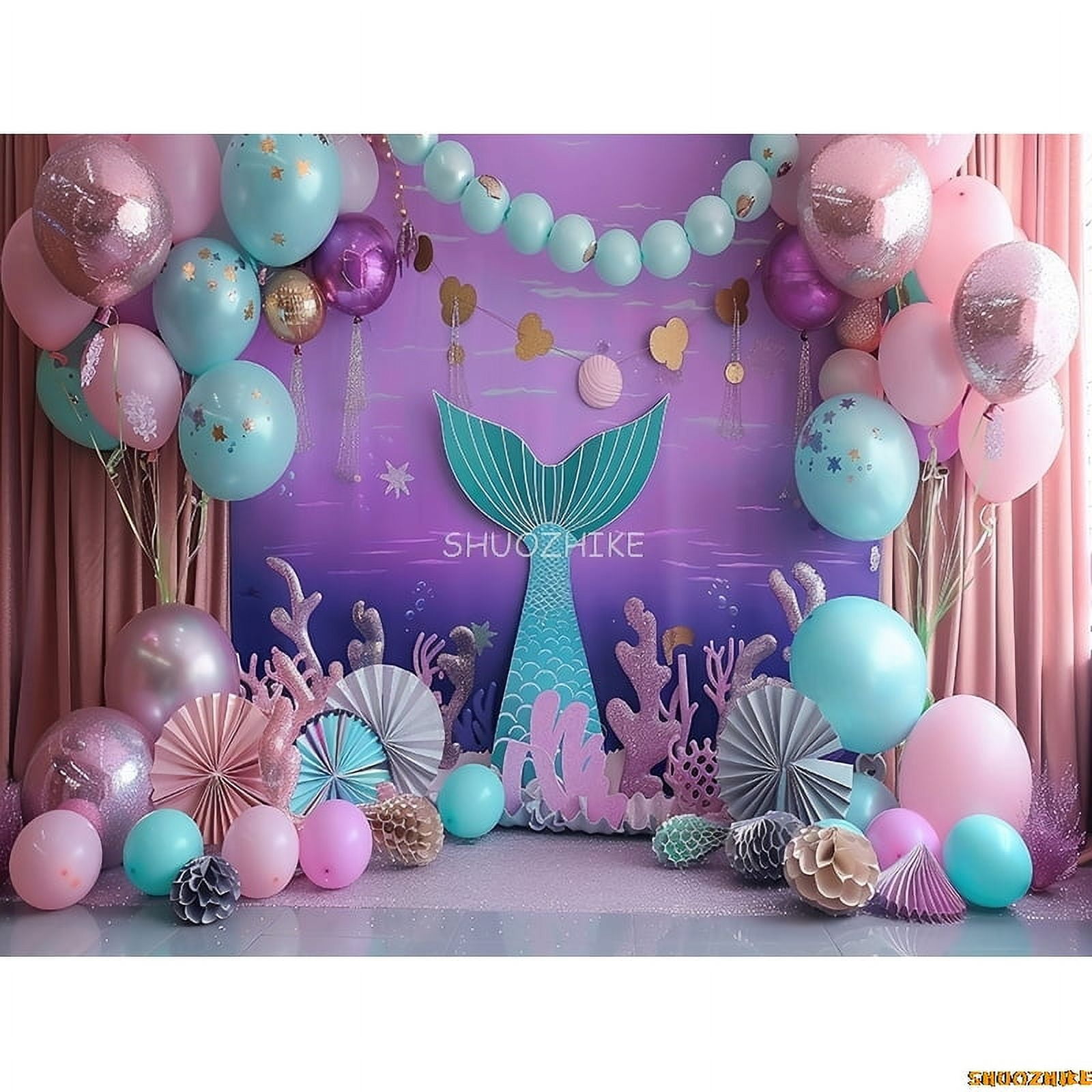 Fairy Castle Mermaid Seashells Circus Tt Photography Backdrops Balloons ...