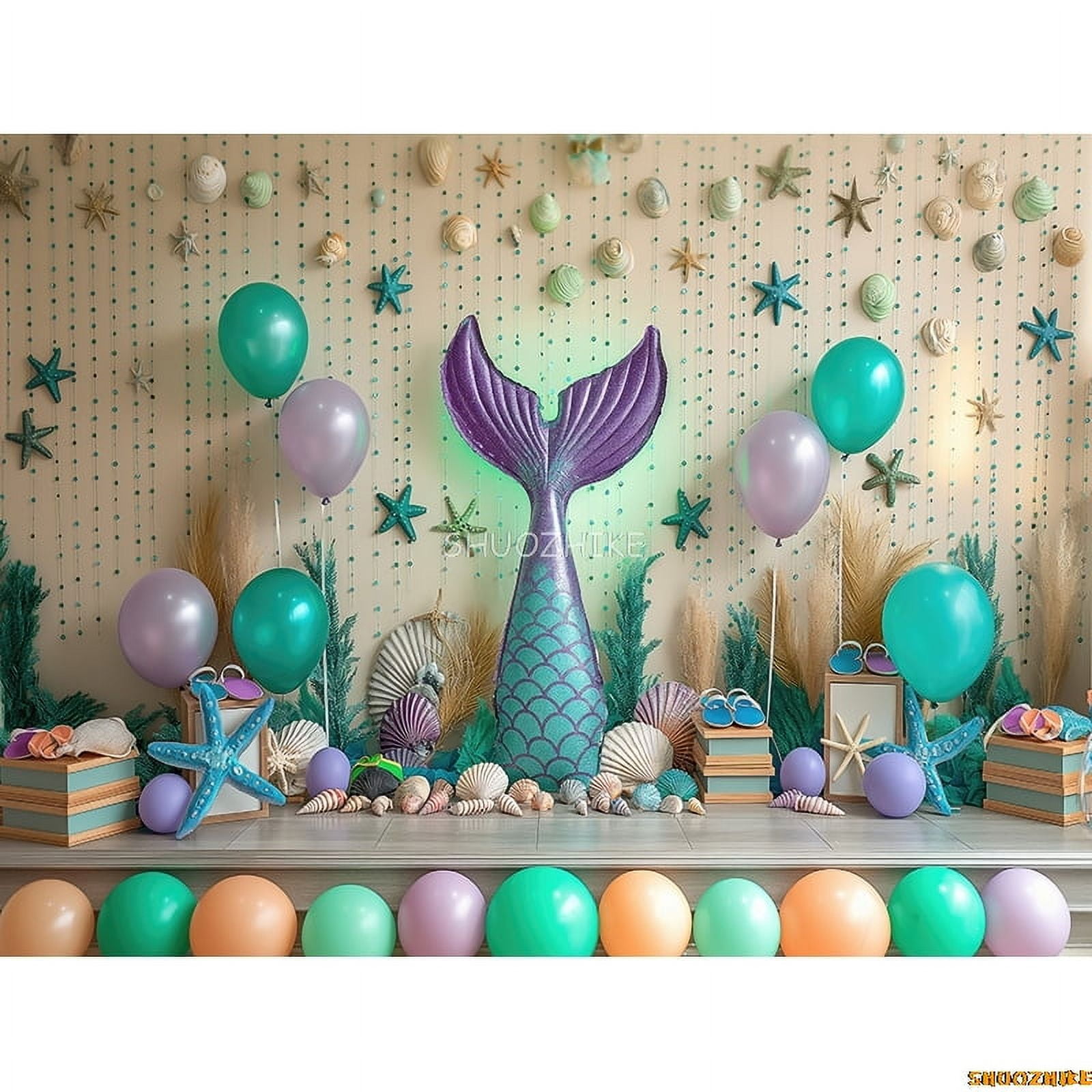 Fairy Castle Mermaid Seashells Circus Tt Photography Backdrops Balloons ...