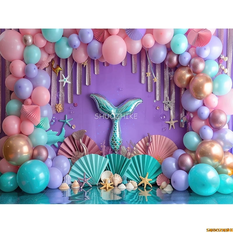 Fairy Castle Mermaid Seashells Circus Tt Photography Backdrops Balloons ...