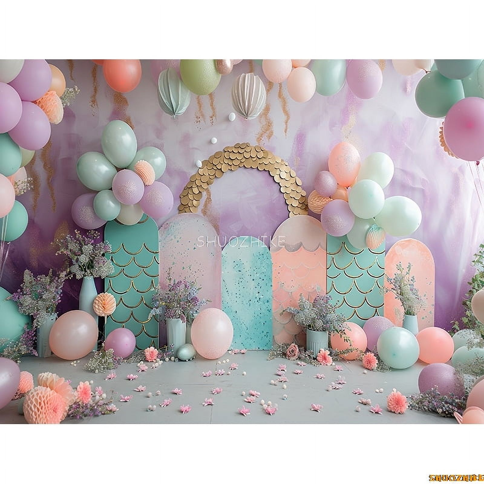 Fairy Castle Mermaid Seashells Circus Tt Photography Backdrops Balloons ...