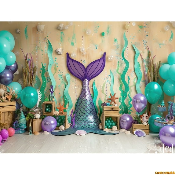 Fairy Castle Mermaid Seashells Circus Tt Photography Backdrops Balloons ...