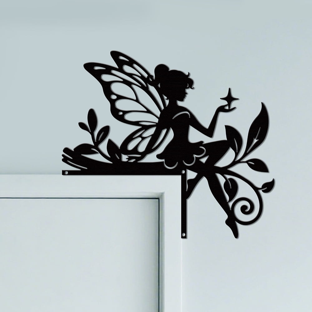 Fairy Door Topper Sign Wall Art Decor 9.8"x8.6" Metal Unique Hanging ...