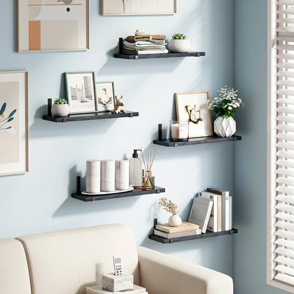 Fairy Floating Shelves, Rustic Wood Shelves for Wall Décor, 15.7in x 4 ...