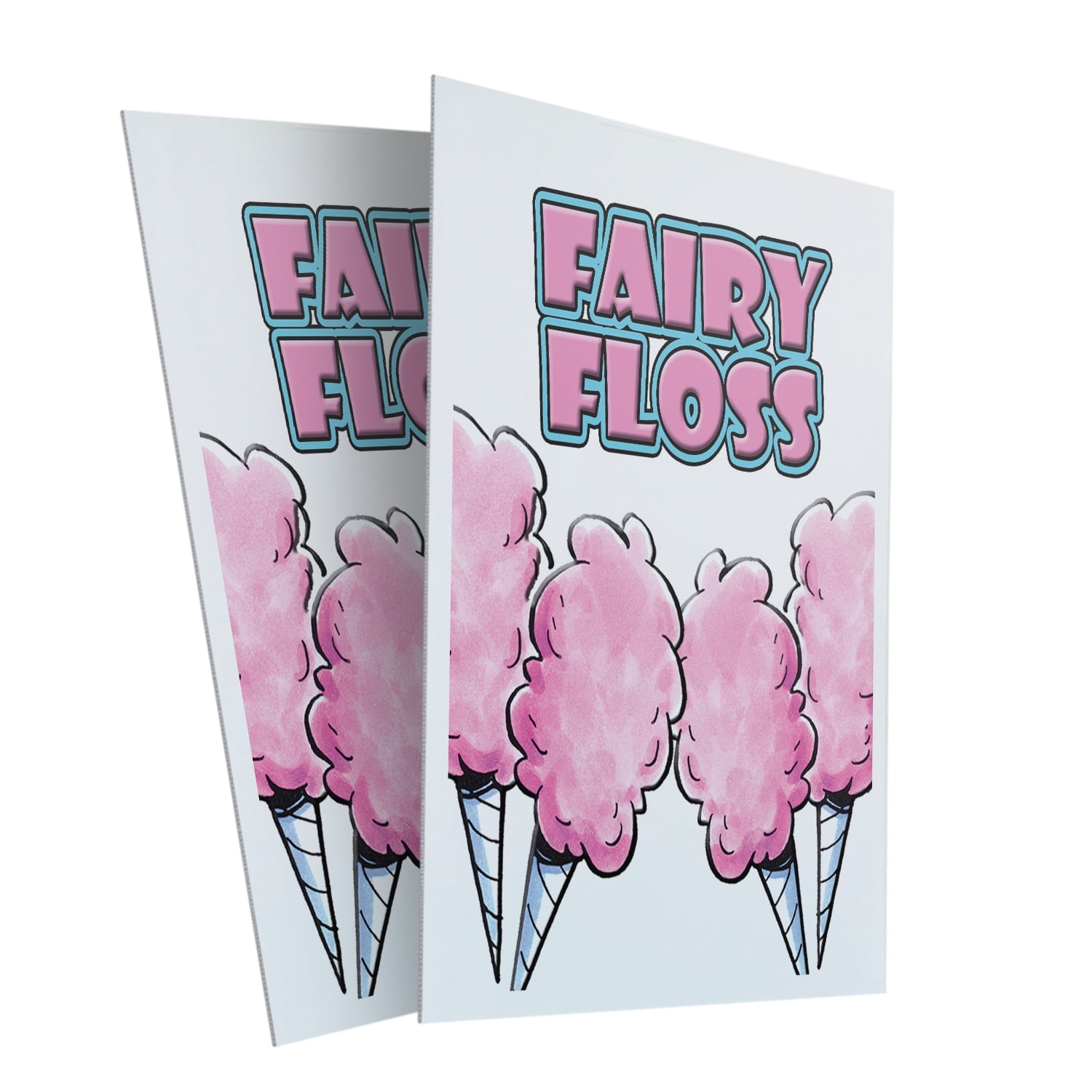 Fairy Floss (2-PACK) 24" x 36" Plastic Signs | Sign Insert 4mm ...