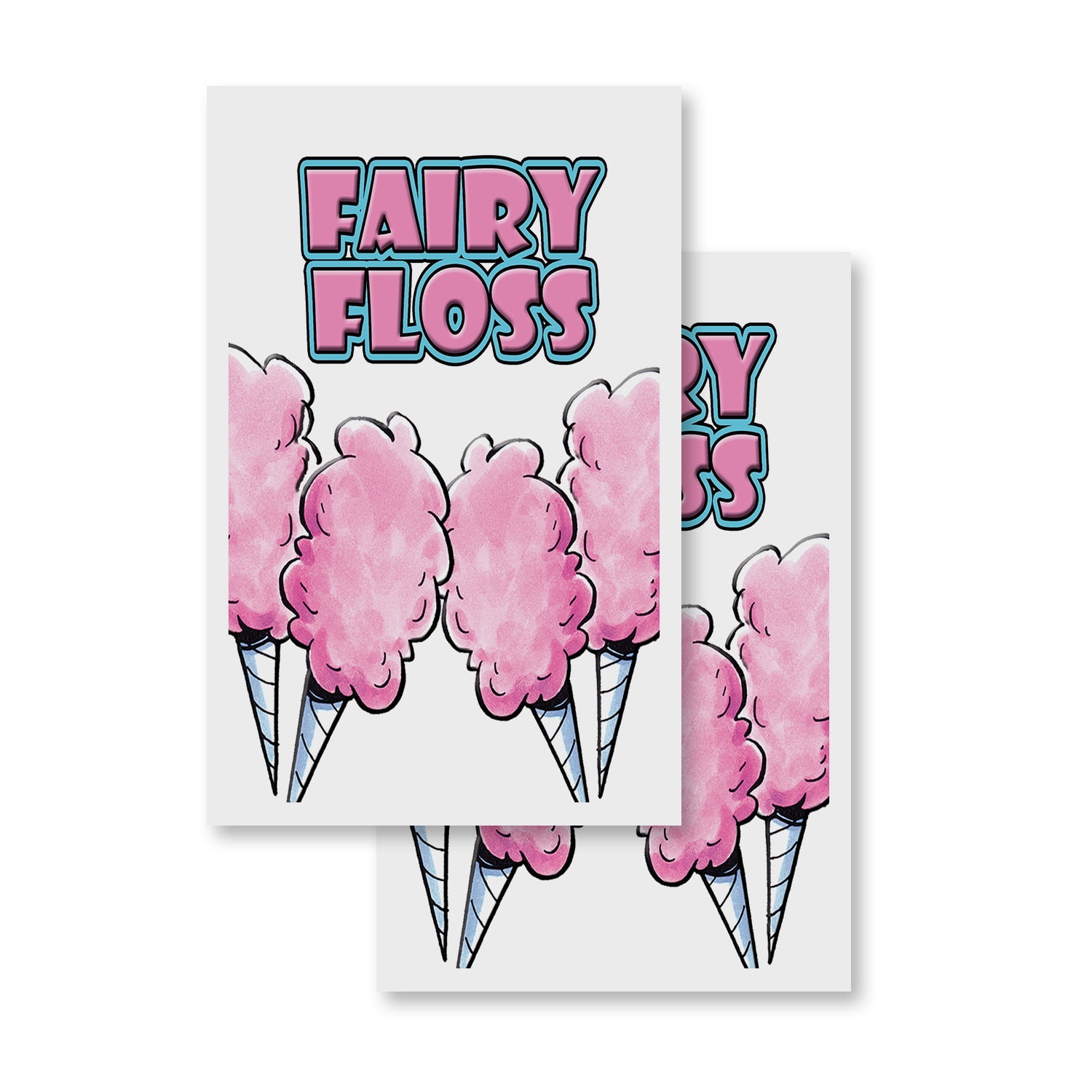 Fairy Floss (2-PACK) 24" x 36" Vinyl Decals | Sign Insert Peel & Stick ...