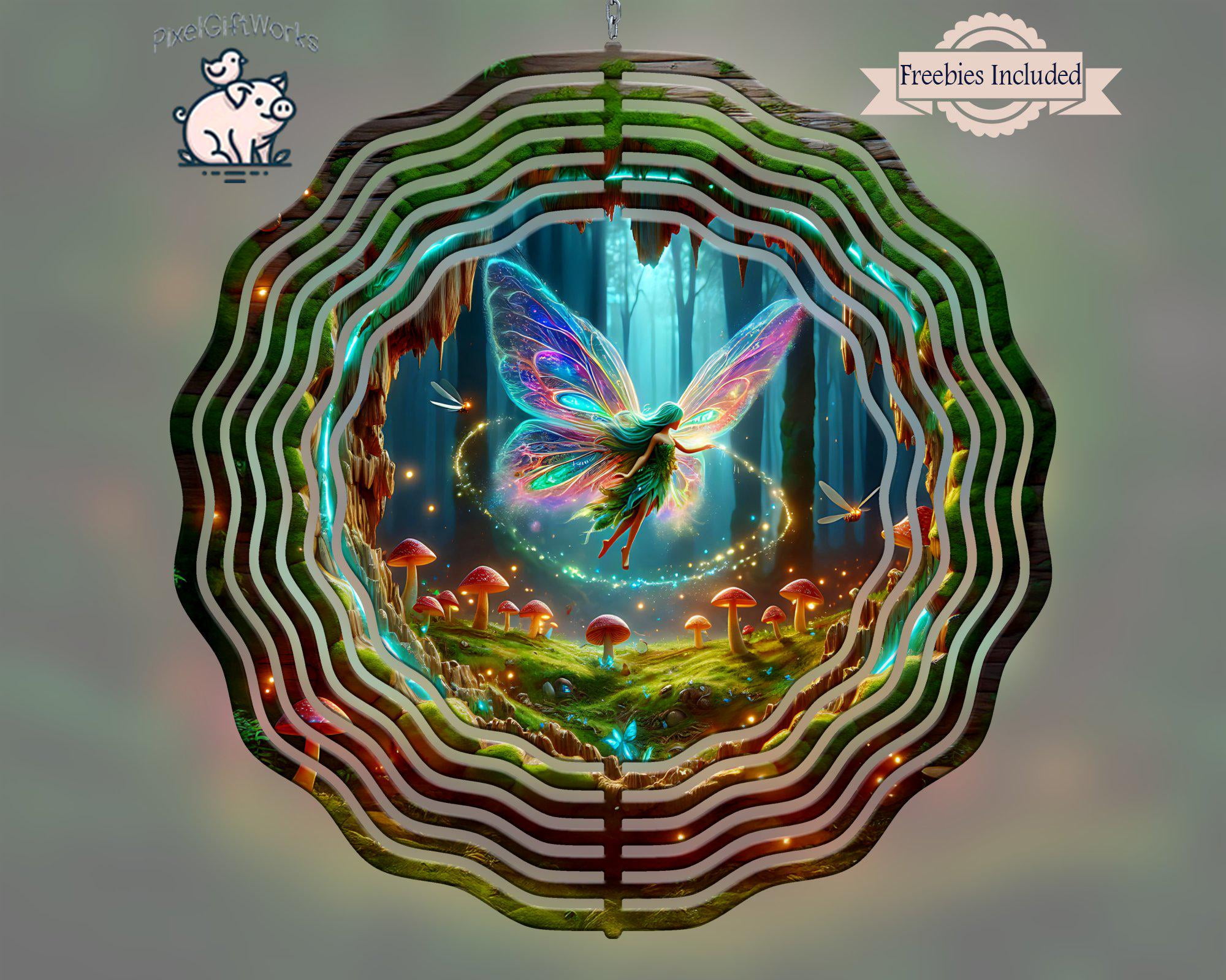 Fairy Forest Magical 3D Wind Spinner Kinetic Garden Outdoor Art ...