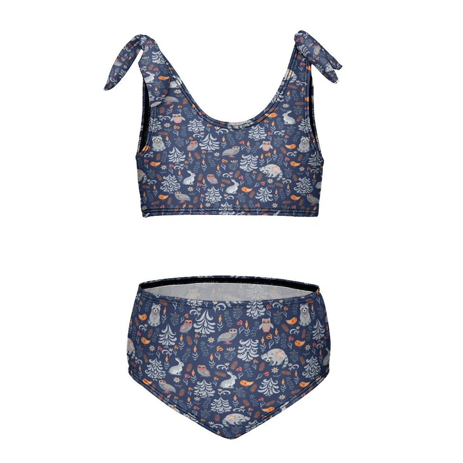 Fairy Forest with Animals And Birds. Raccoons, Owls, Bunnies And Little ...