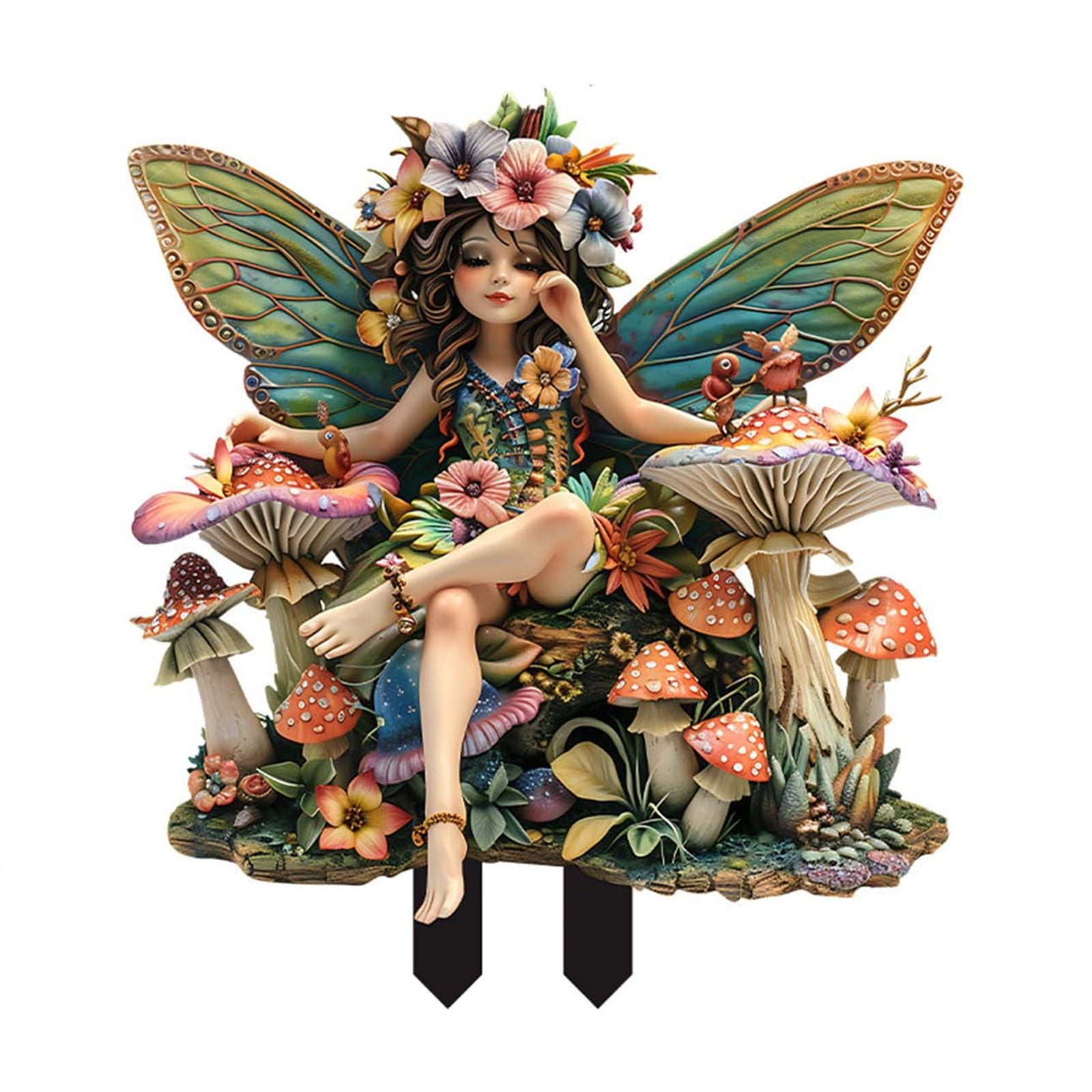 Fairy Garden Accessories Set - Colorful 2D Acrylic Elf & Butterfly ...