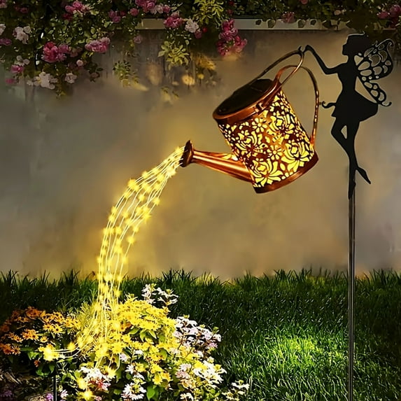 Fairy Garden Decor Portrait,8x8" Watering Can Lights Picture Frame For ...