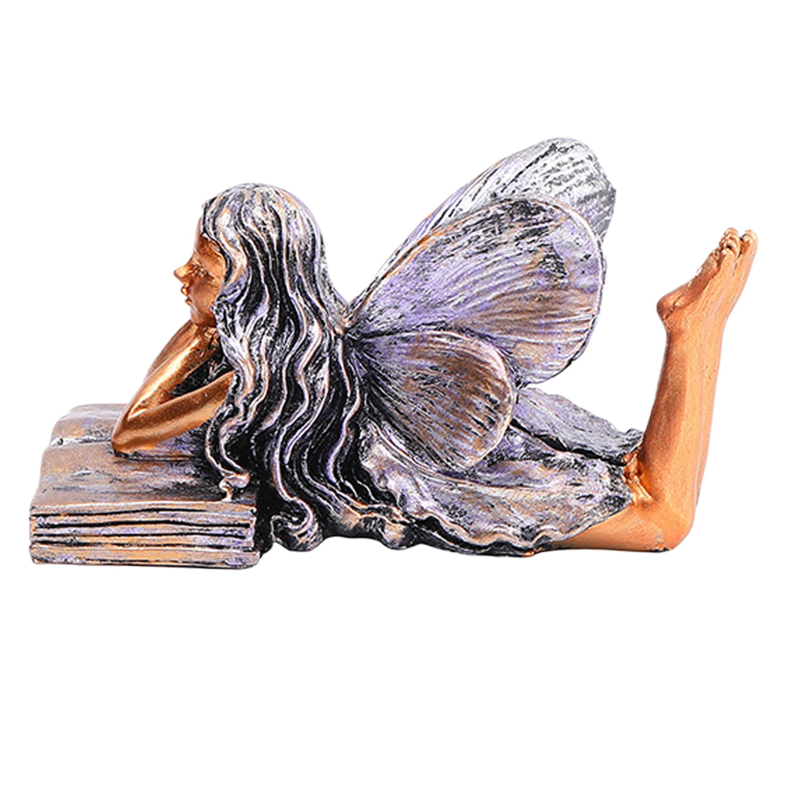 Fairy Garden Figurines | Copper Color Sleeping Garden Fairy Statue ...