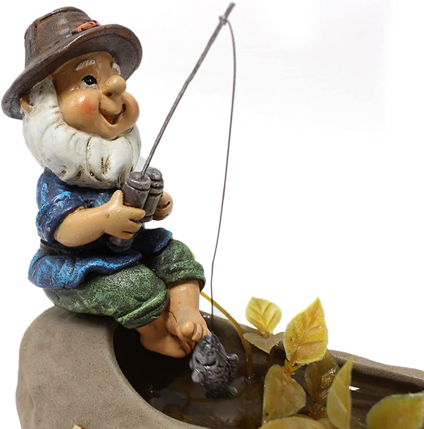 Fairy Garden Fishing Gnome Statues, Miniature Dwarf Elf Figurines ...