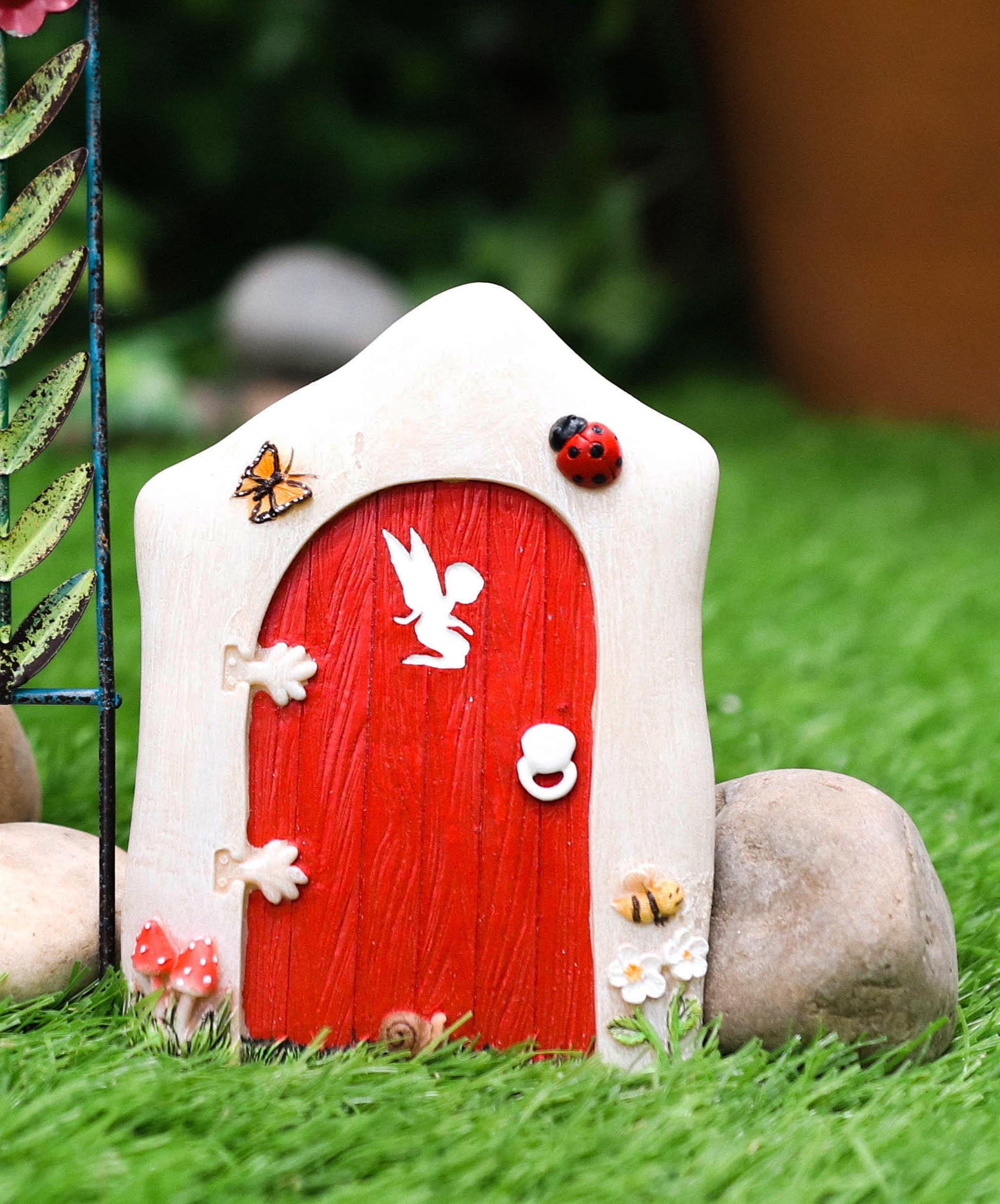 Fairy Garden Miniature Tinker Bell Magical Pixie Dust Red Door Figurine ...