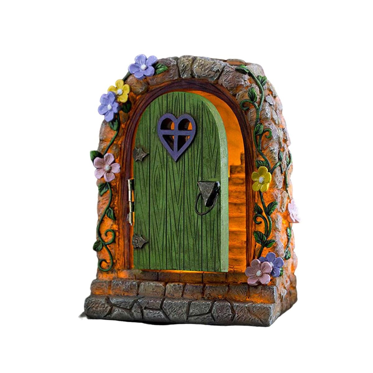 Fairy Gate Staircase Solar Courtyard Resin Ornament Crafts Countryside ...