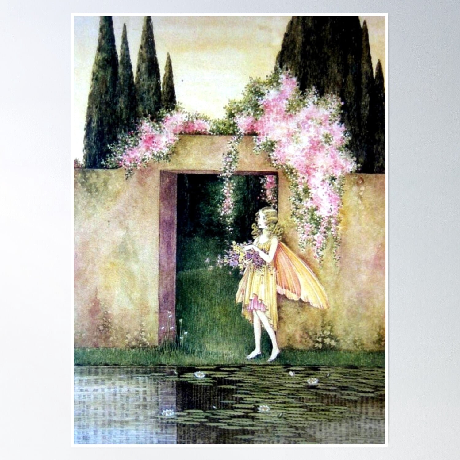 Fairy Gathering Flowers - Ida Rentoul Outhwaite Poster Wall Art, Modern ...