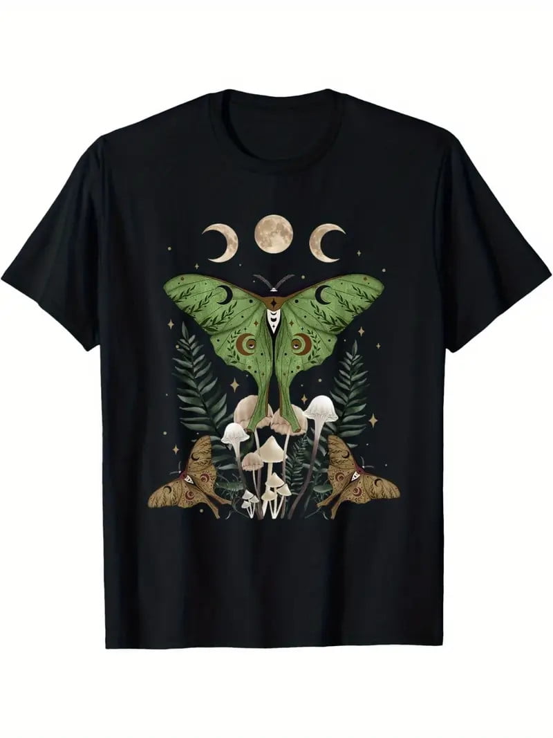 Fairy Grunge Fairycore Aesthetic Goth Luna Moth Mushroom Men's T-Shirt ...