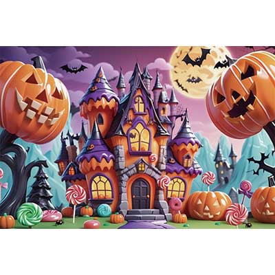 Fairy Hallowe02 Photography Backdrop Purple Castle Childr Enchanted ...