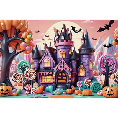 Fairy Hallowe02 Photography Backdrop Purple Castle Childr Enchanted ...
