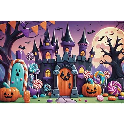Fairy Hallowe02 Photography Backdrop Purple Castle Childr Enchanted ...