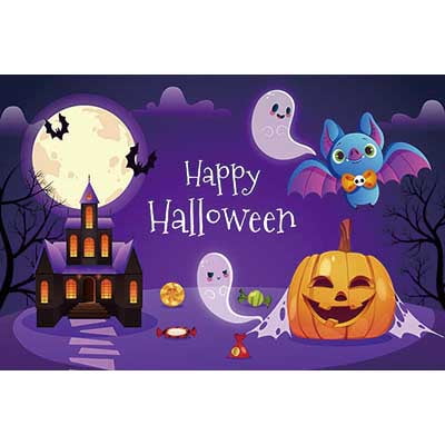 Fairy Hallowe02 Photography Backdrop Purple Castle Childr Enchanted ...