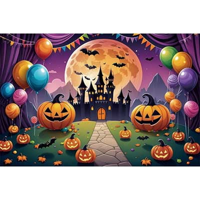 Fairy Hallowe02 Photography Backdrop Purple Castle Childr Enchanted ...