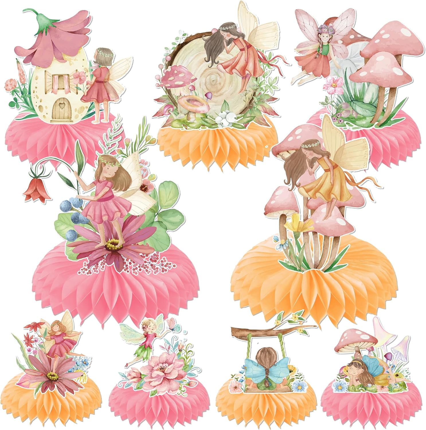 Fairy Honeycomb Centerpieces Birthday Decorations - 9PCS Fairy Party ...