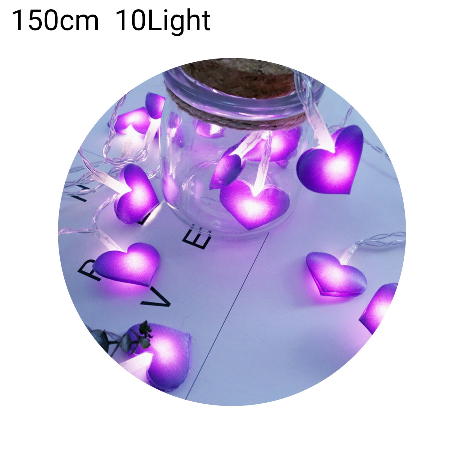 Fairy Light Romantic Warm Atmosphere Decor - Fabric Love Heart LED ...