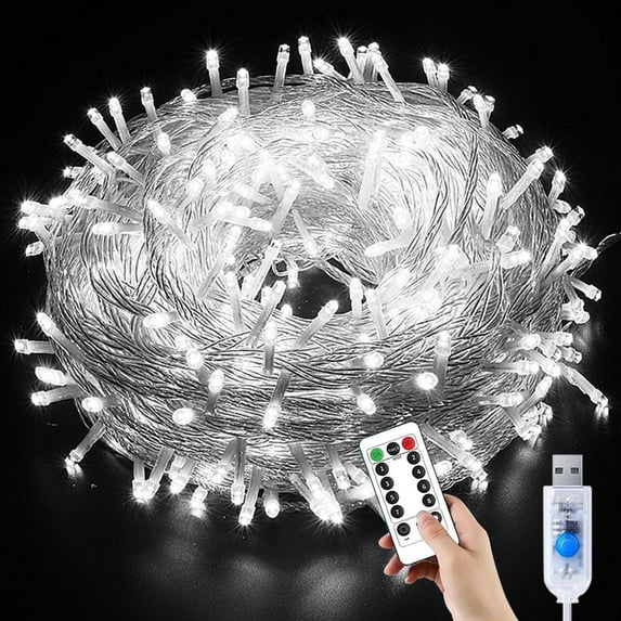 Fairy Lights, 10M 80LED Christmas String Lights with Remote, USB ...