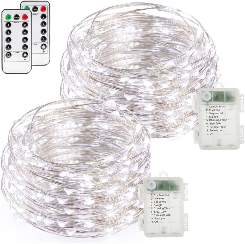 Fairy Lights 2- Operated Cool White 50 Fairy String Lights,16.4ft ...