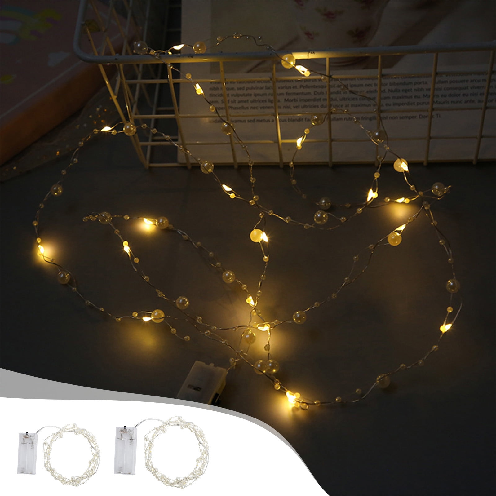 Fairy Lights under $5! Bzdzmqm Pearl String Lights, Valentine's Day ...