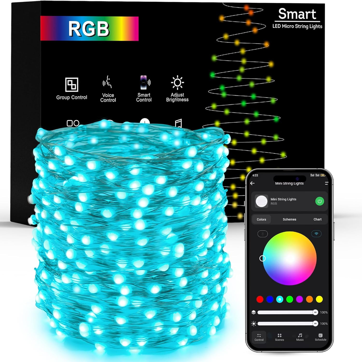 Fairy Lights, 66FT 200 String Light WiFi Christmas Lights App ...